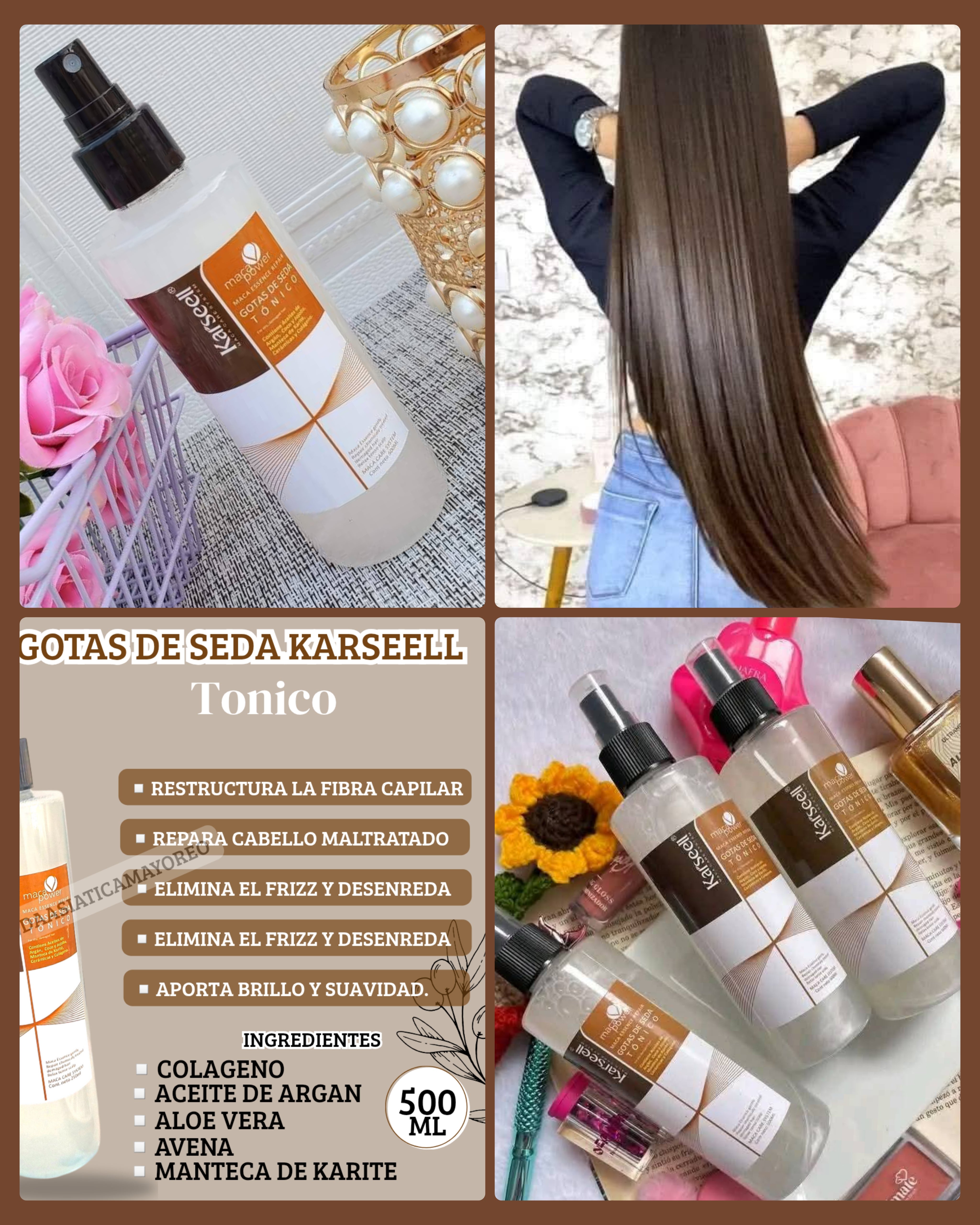 Tonico Reparador de Cabello Gotas de Seda Karseell 250ml – tienda-asiatica
